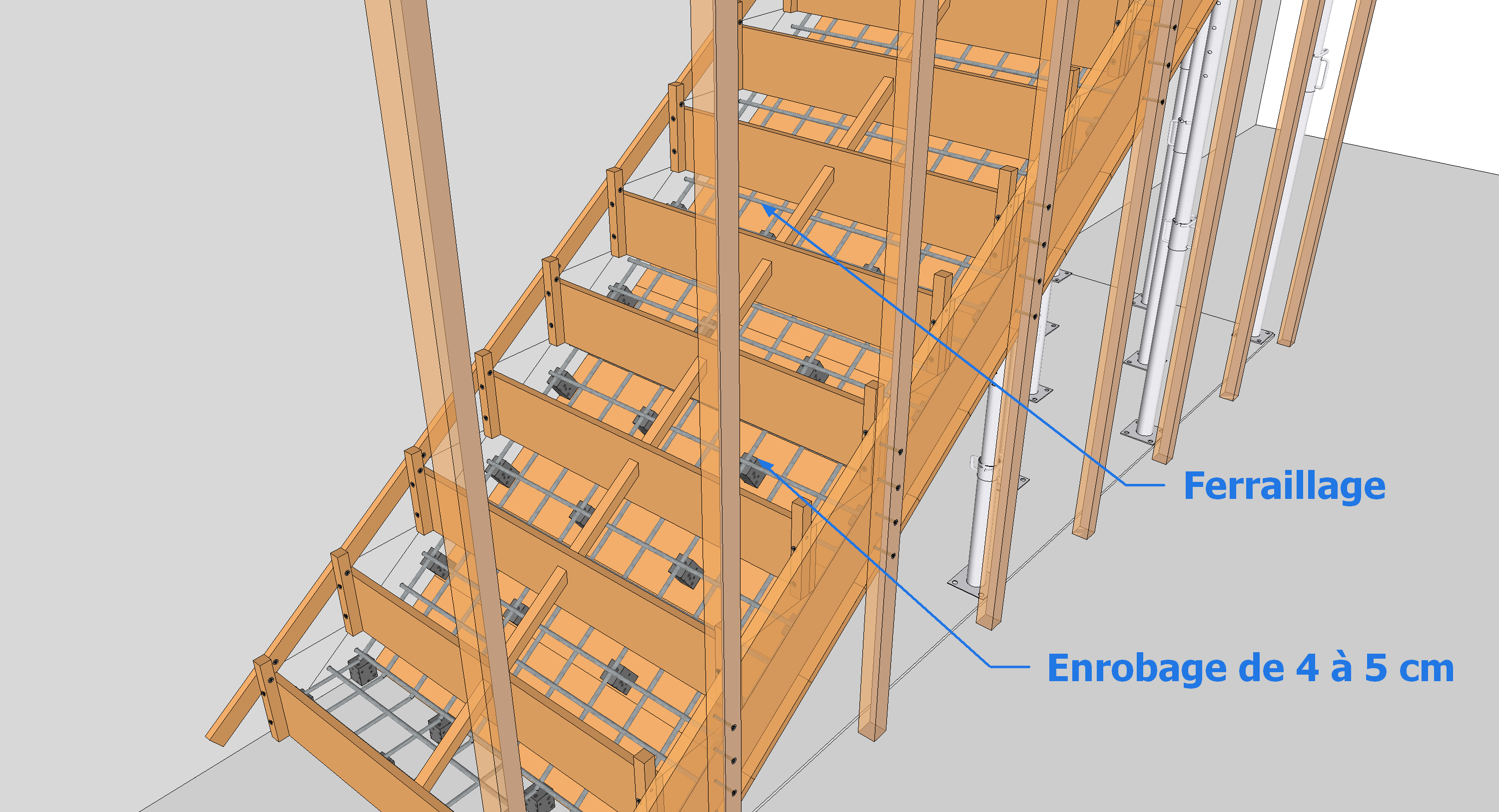 Escalier en béton armé - ABC-MACONNERIE