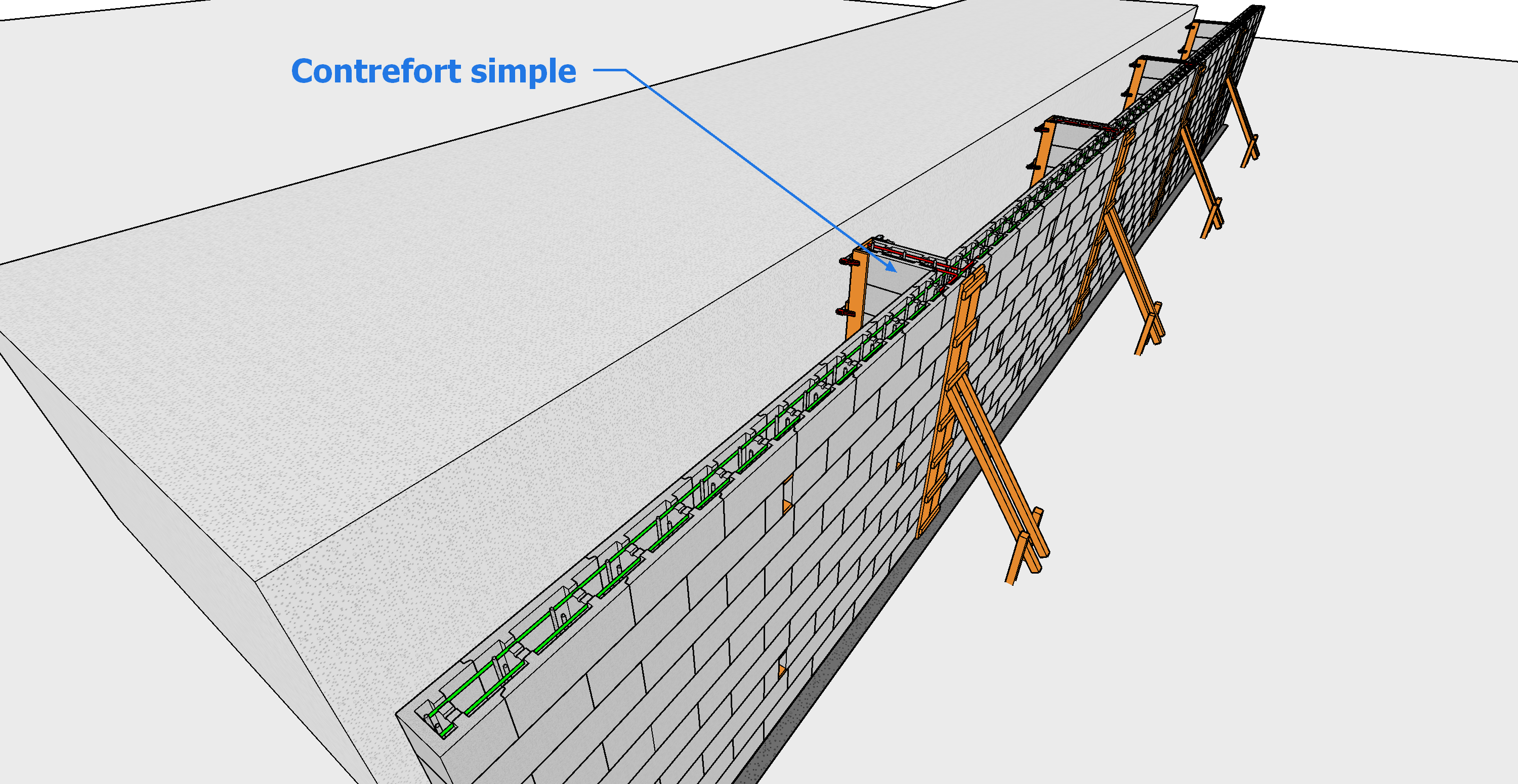 Renforcement (contrefort) - Le guide de la Maçonnerie